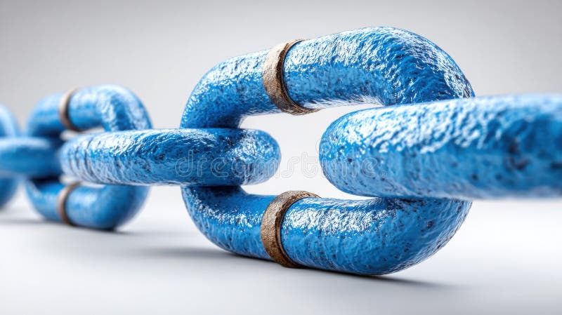 Chain of Blue Plastic Pipes Connected To Represent the Interconnected ...