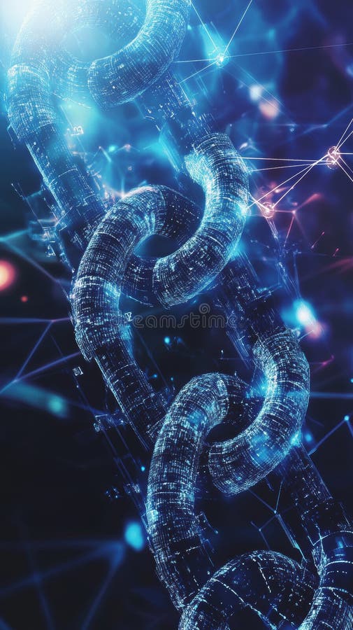 A Chain of Blue and Red Lights is Shown in a Blue Background Stock ...