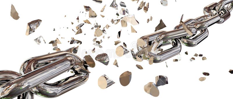 Chain Break Breaking Diagonal Angle Parts 3d Stock Image - Image of ...