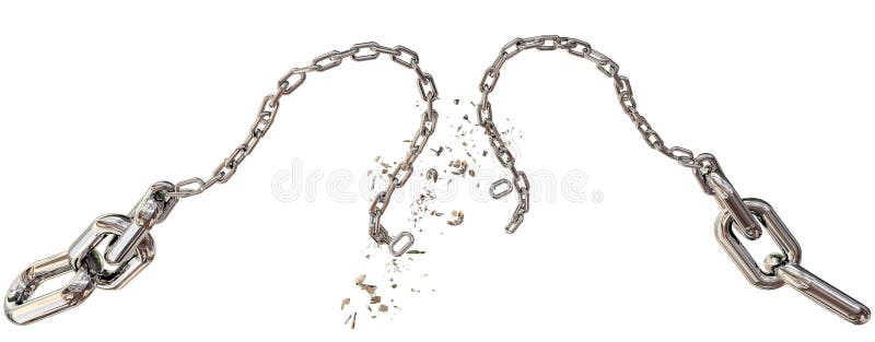 Chain Break Breaking Dividing Isolated for Background - 3d Rendering ...