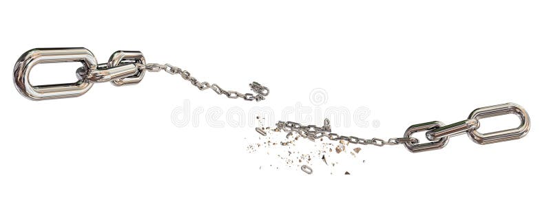 Chain Break Breaking Dividing Isolated for Background - 3d Rendering ...