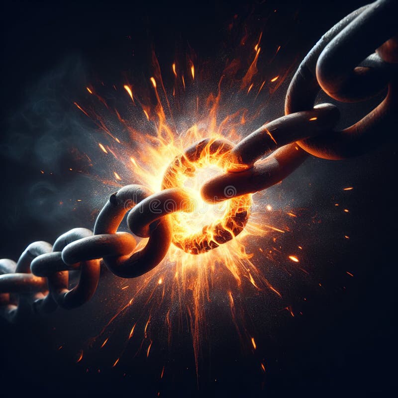 Chain Break Breaking with Fire Ai Generated Stock Illustration ...