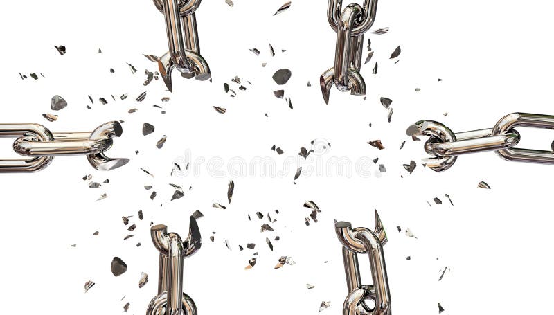 Chain Break Breaking Fire Flames in Black Background Crisis - 3d ...