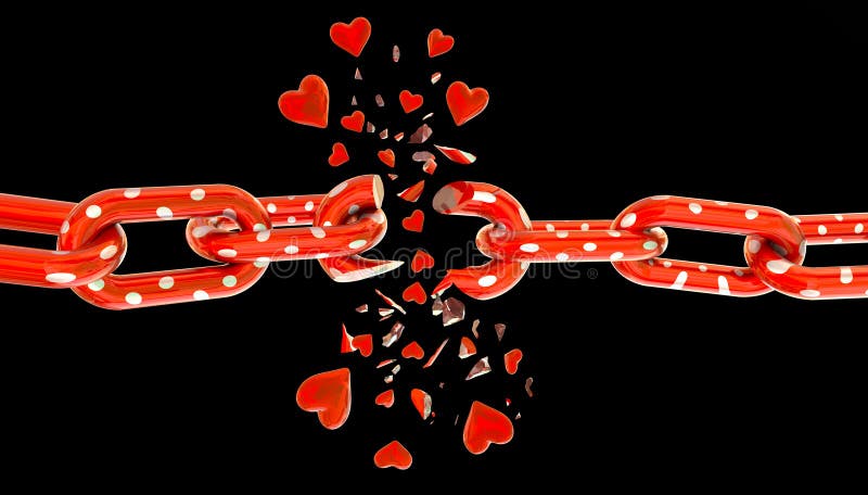 Chain Break Breaking Fire Flames in Black Background Crisis - 3d ...