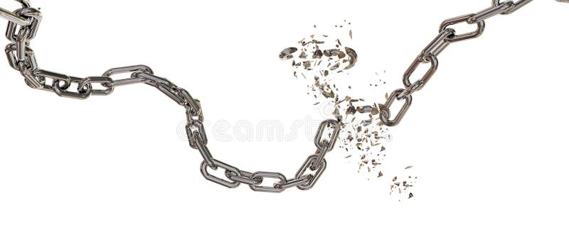 Chain Breaking Break Chain Horizontal Silver Broken Shuttered - 3d ...