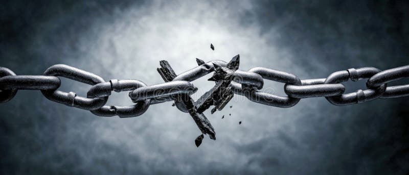 Chain Breaking Under Intense Pressure and Heat Stock Illustration ...