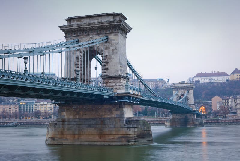The Chain Bridge. stock image. Image of long, exposure - 28133057