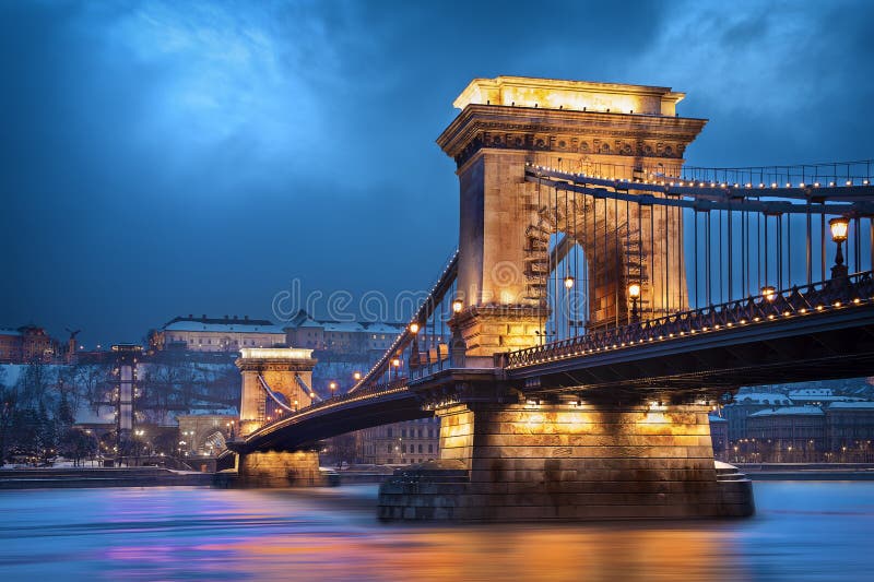 The Chain Bridge stock photo. Image of river, long, eastern - 29375976