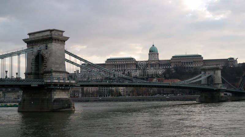 Chain Bridge and Buda Castle Stock Image - Image of landmarks, river ...