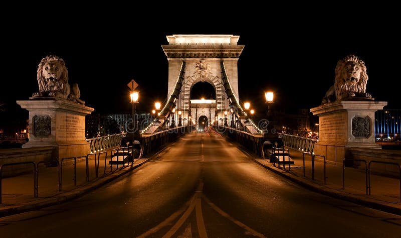 Chain Bridge in Budapest stock photo. Image of chain - 12411056