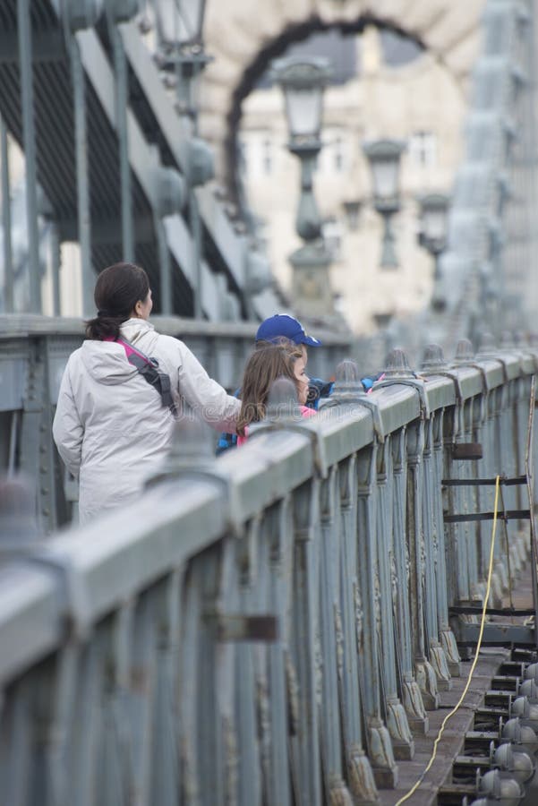Chain bridge, Budapest stock image. Image of lion, horizontal - 53865515