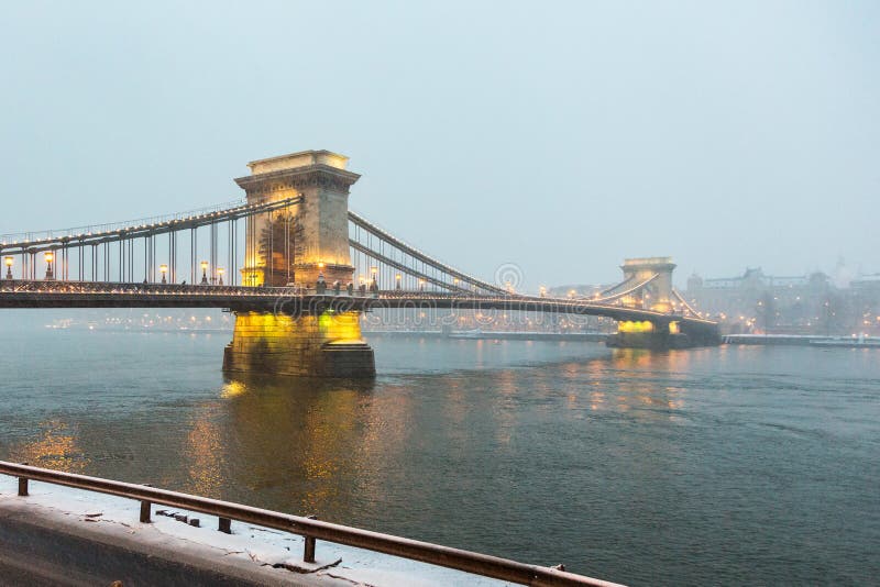Chain Bridge in Budapest stock photo. Image of architecture - 30309140