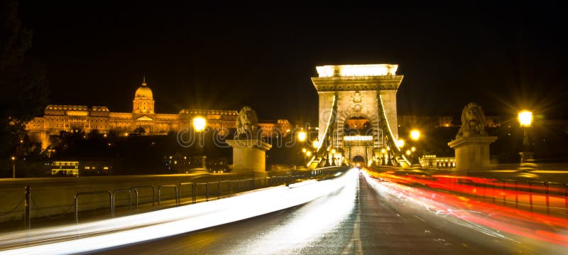 Chain Bridge and Castle of Budapest Stock Photo - Image of river ...