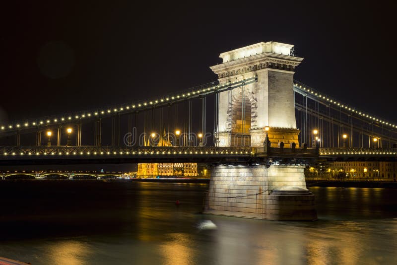 Chain Bridge stock photo. Image of bridge, chain, illuminated - 66735212