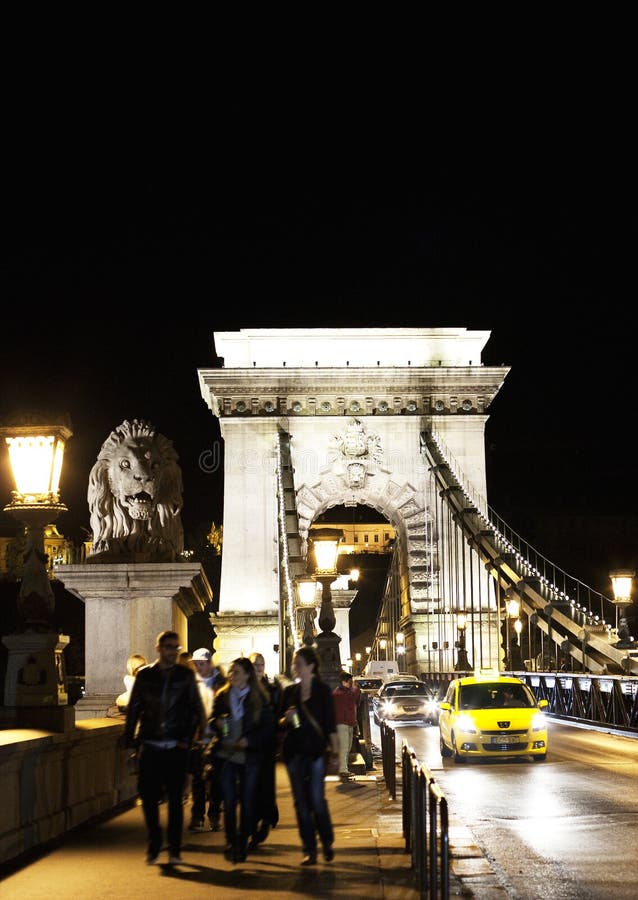 The Chain Bridge in Budapest, Hungary. Editorial Photo - Image of river ...