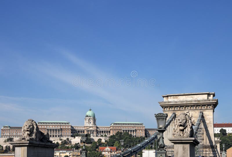 Chain Bridge and Royal Castle Stock Photo - Image of historic, lion ...