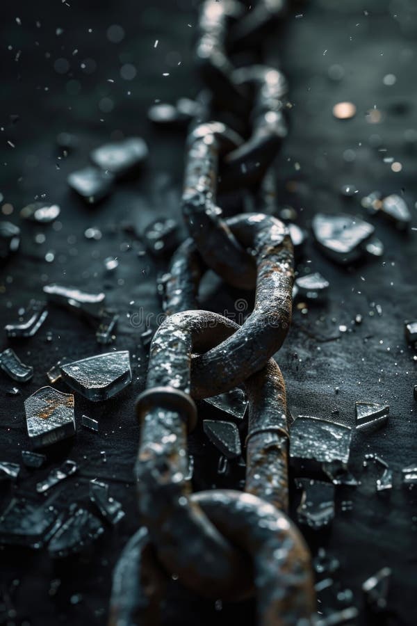 A Chain with Broken Glass Pieces. Suitable for Industrial, Safety or ...