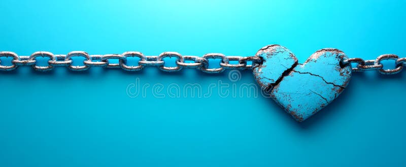 A Chain with a Broken Heart on it Stock Photo - Image of iron, protect ...
