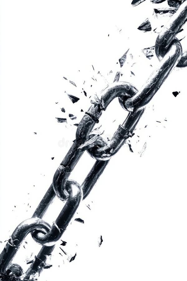A Chain is Broken into Pieces Stock Illustration - Illustration of ...