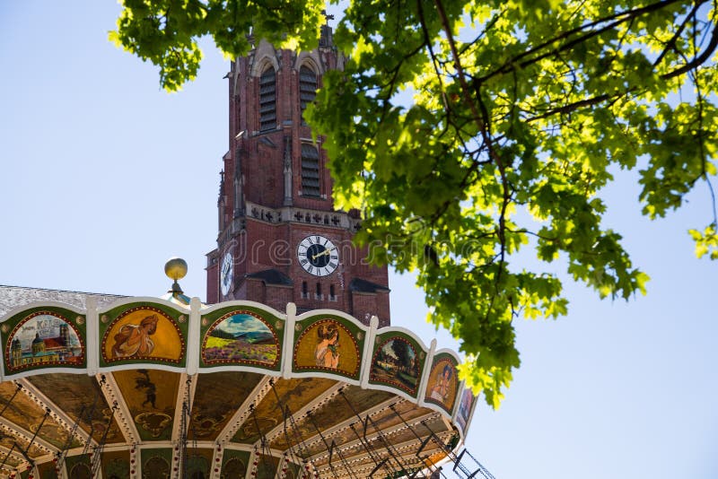 Chain Carousel in Front of Mariahilfkirche Editorial Photography ...