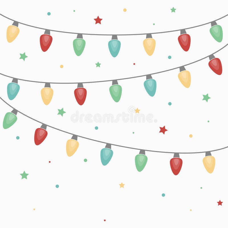 Chain of Christmas Lights. Vector Stock Illustration - Illustration of ...
