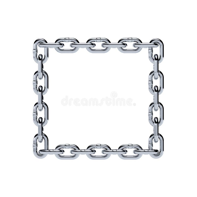 Chain Chrome Metal Frame Rectangle Shape Stock Illustration ...