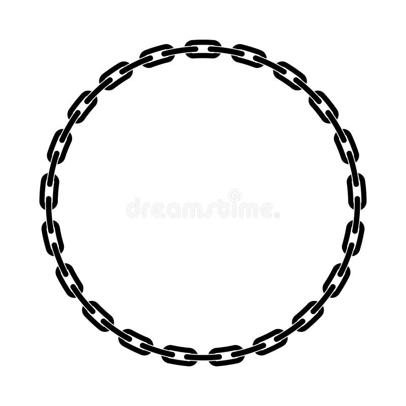 Chain Circle Frame of Rings Stock Vector - Illustration of lock, iron ...