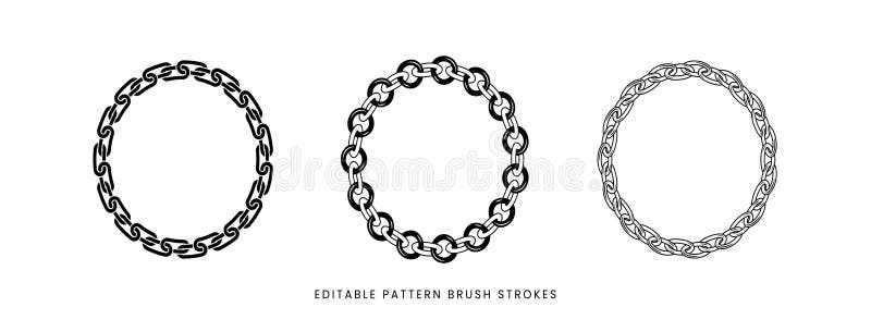 Chain Circle Pattern Brushes Editable Template Stock Vector - Illustration of creative, brush ...