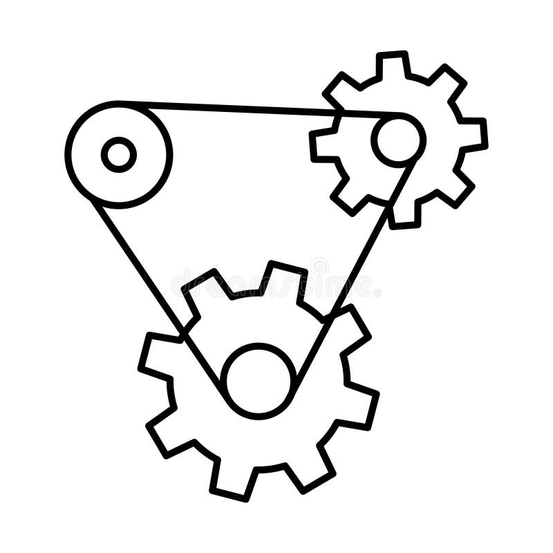 Chain, Cog Chain Vector Icon Which Can Easily Modify or Edit Stock ...