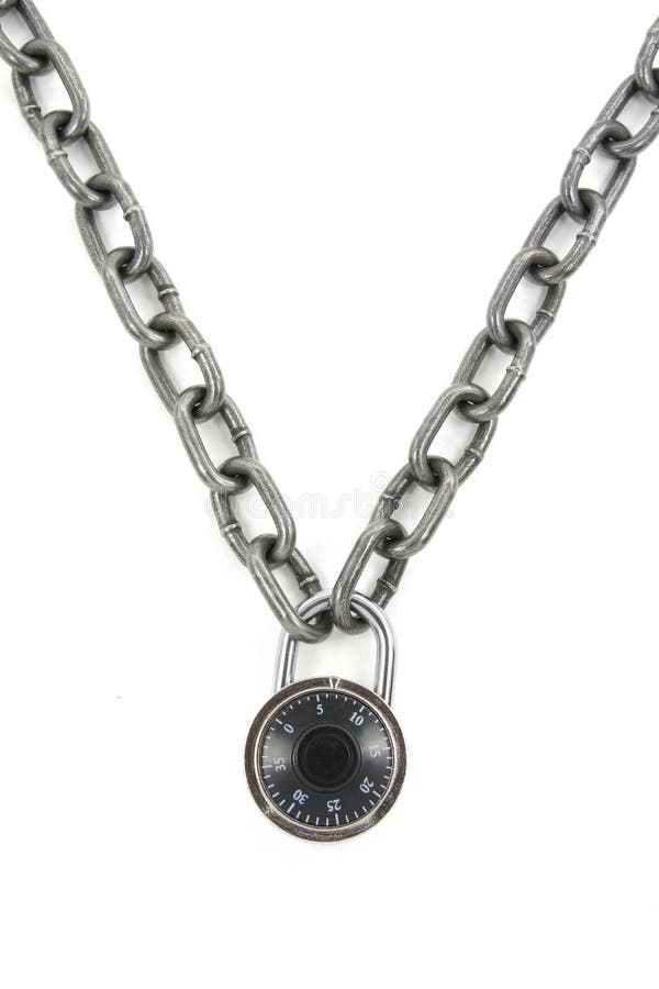 Chain and combination lock stock photo. Image of chained - 1551558