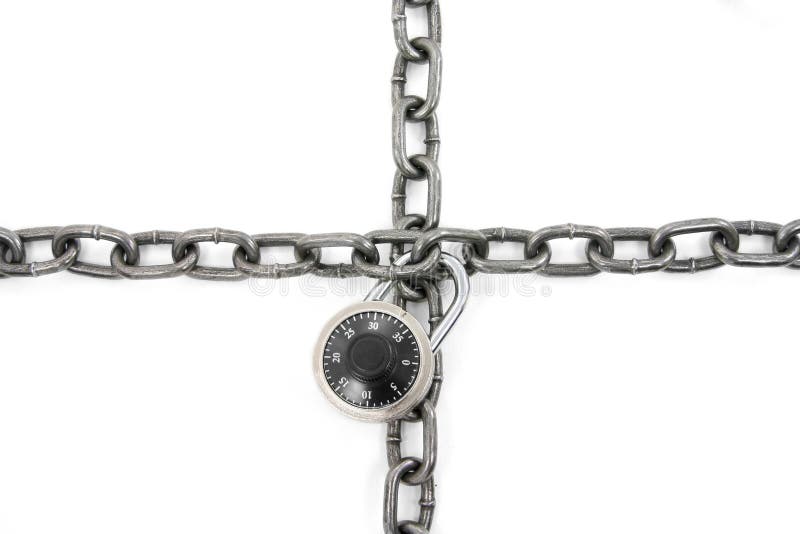 Chain and combination lock stock photo. Image of chained - 1551558