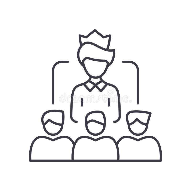 Chain of Command Icon, Linear Isolated Illustration, Thin Line Vector ...