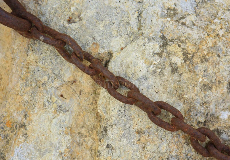 Chain at a concrete stock image. Image of decor, iron - 57487055
