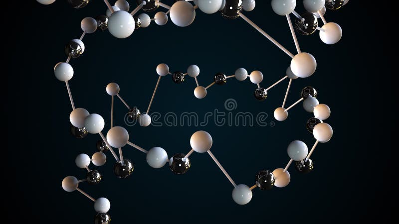 Chain of Connected Atoms and Molecules Stock Illustration ...