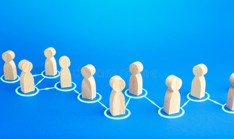 Chain of Connected People. Cooperation, Collaboration. Communication ...