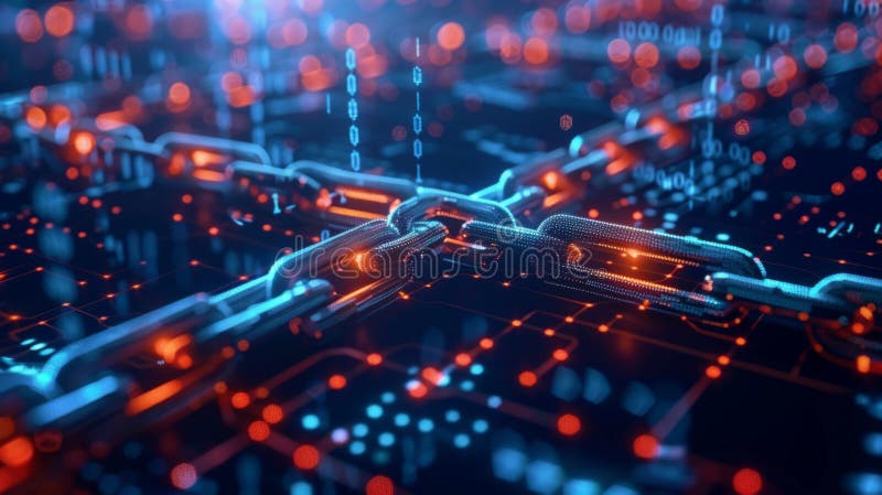 Chain Connected To Computer Screen Stock Photo - Image of screen ...