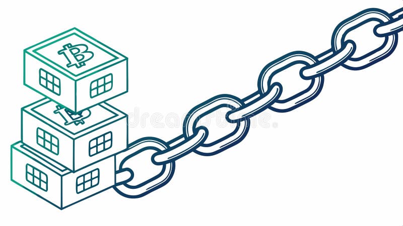 Chain of Cubes Illustration, Connection and Link Concept Vector Design ...