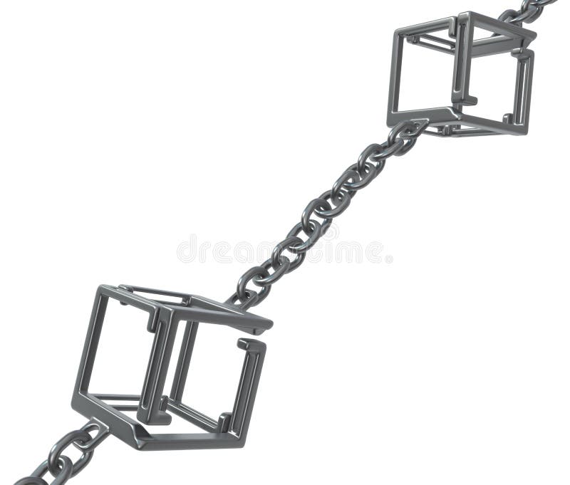 Chain Cubes Link Metal stock illustration. Illustration of rendering ...