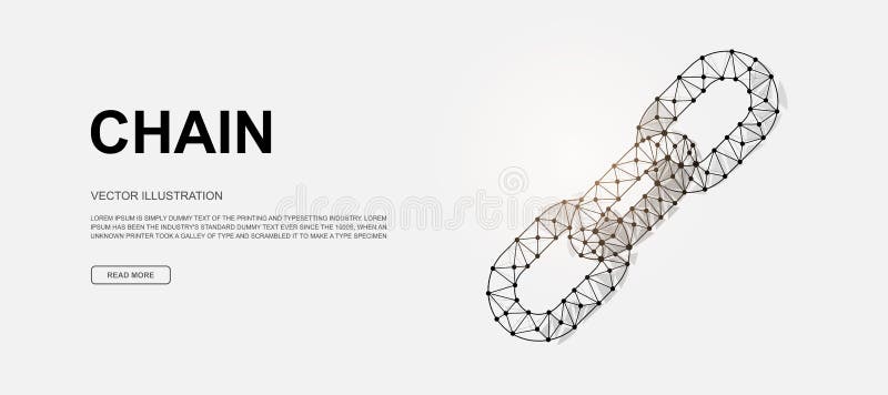 Chain 3d Low Poly Symbol for Landing Page Template. Chainlink Design Illustration. Polygonal ...
