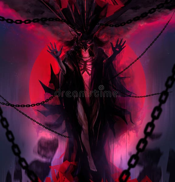 Fantasy Chain Hell Demon Witch Goddess. Stock Illustration ...