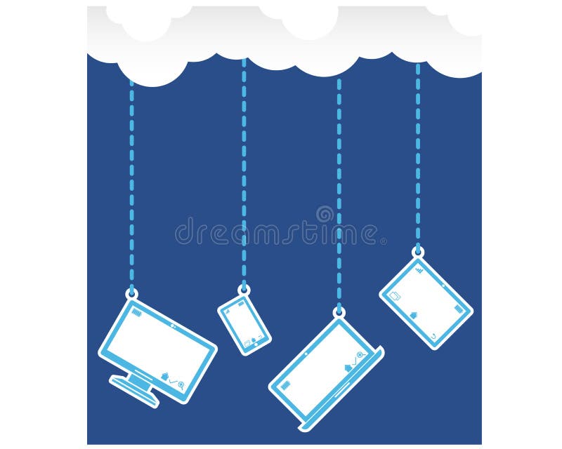 Chain Dependence Cloud Connection in Every Device Stock Illustration ...
