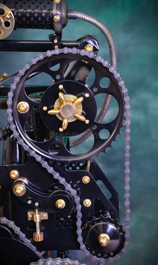 Chain drive stock image. Image of steampunk, brass, retro - 145771879