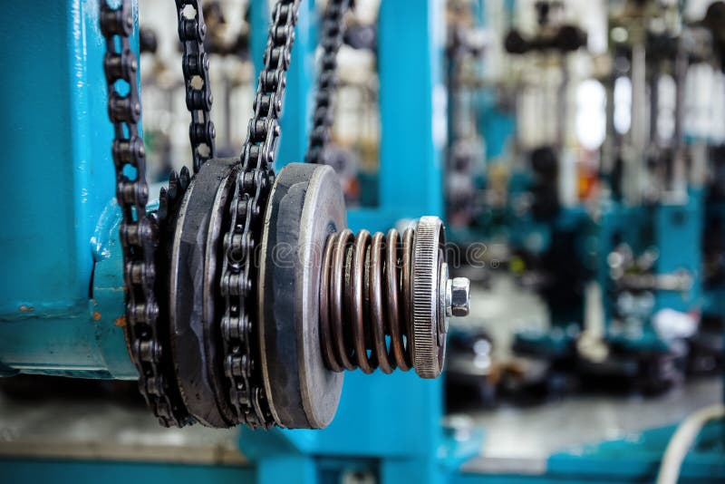 Chain Drive, Drive Element of Braiding Machine. Stock Image - Image of ...