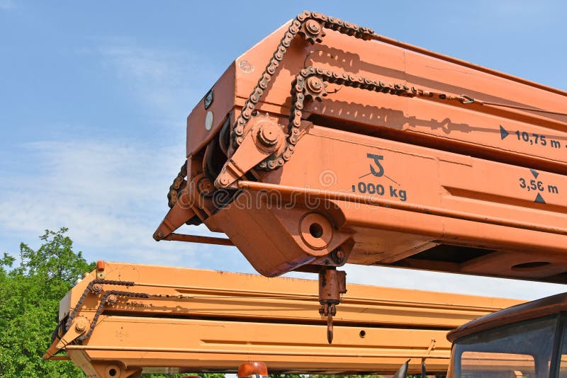 Chain Drive of an Old Mobile Crane Vehicle Stock Photo - Image of ...