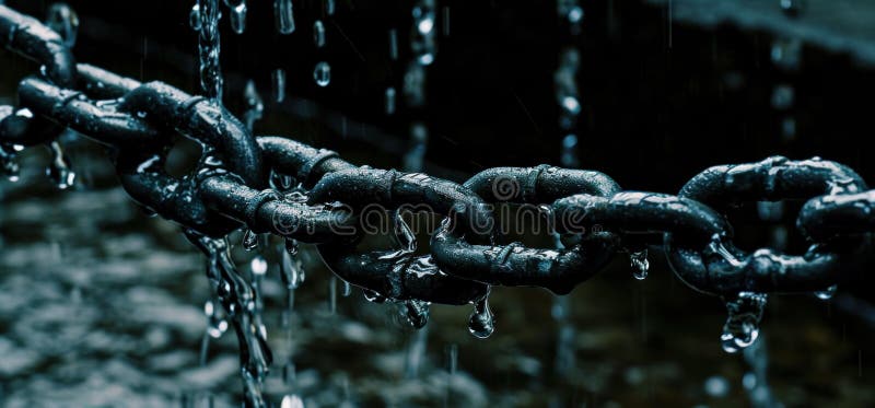A Chain with Drops of Water Coming Off of it Stock Illustration ...