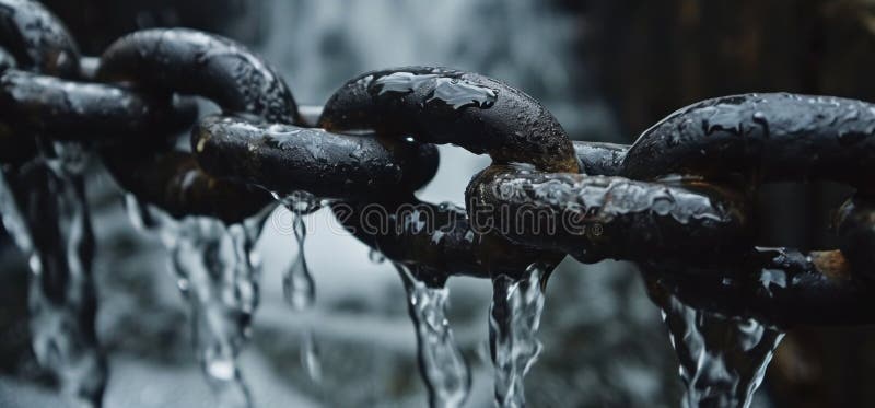 A Chain with Drops of Water Coming Off of it Stock Illustration ...