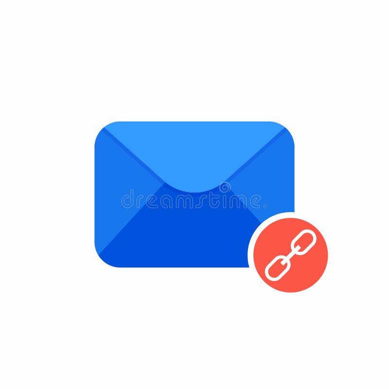 Chain Email Envelope Link Mail Icon Stock Vector - Illustration of flat ...