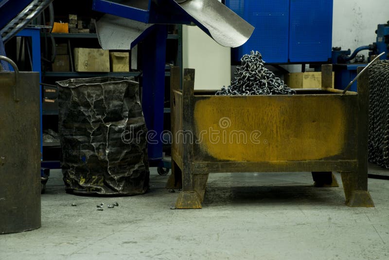 Chain factory stock image. Image of grey, indoors, factory - 5335377