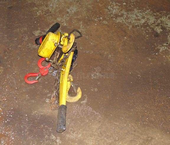 Chain falls stock image. Image of hook, equipment, steel - 143346637