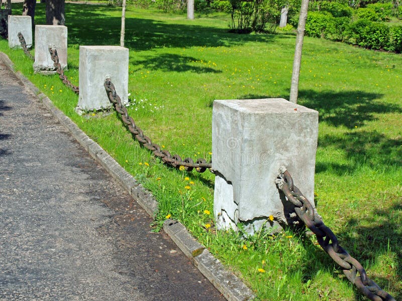 Chain fence stock image. Image of fence, steps, chain - 157005385